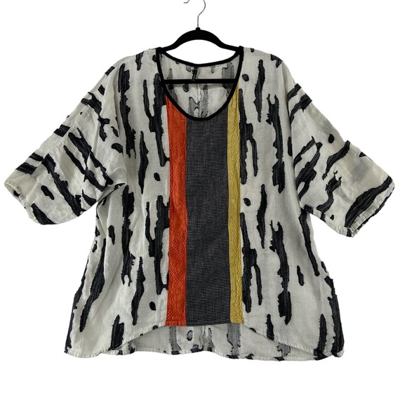 Khangura | Tops | Khangura Linen Blend Top Sz X Art To Wear | Poshmark